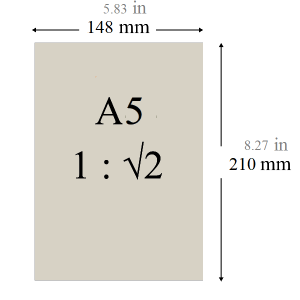 A5 Paper Size - Dimensions in inches, mm, cm, and pixels